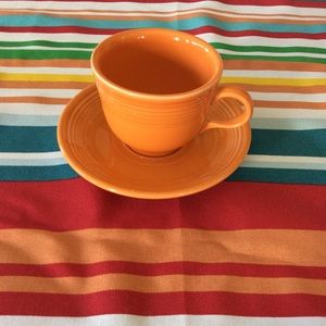 Fiesta | Kitchen | Fiesta Ware Bright Orange Cup And Saucer Perfect ...